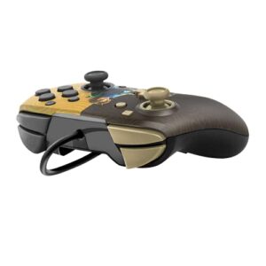 PDP REMATCH Enhanced Wired Nintendo Switch Pro Controller, Switch Lite/OLED Compatible (Zelda Breath of the Wild Gold/Black)