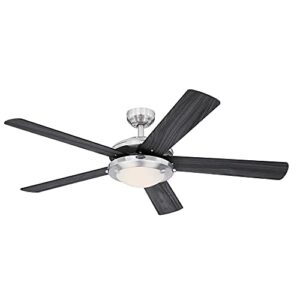 westinghouse 7305400 comet led ceiling fan, 52 inch, brushed nickel, frosted glass