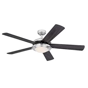 Westinghouse 7305400 Comet LED Ceiling Fan, 52 Inch, Brushed Nickel, Frosted Glass