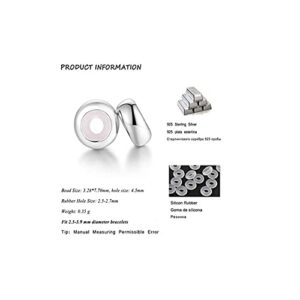 ARTCHARM .Sold 925 Sterling Silver Rubber Charm Stopper Spacer Bead for Charm Bracelets