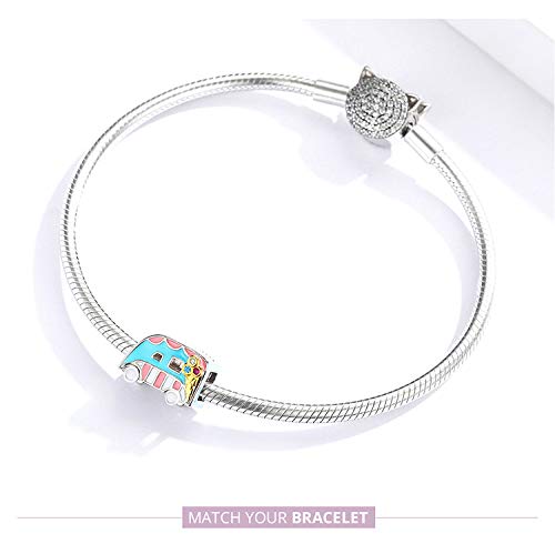 XNTBX Bracelet Charm Bead Ice Cream Truck DIY Charm 925 Sterling Silver Fits Pandora Bracelet Necklace, European Charms Bracelet