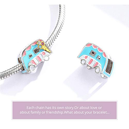 XNTBX Bracelet Charm Bead Ice Cream Truck DIY Charm 925 Sterling Silver Fits Pandora Bracelet Necklace, European Charms Bracelet