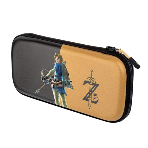 PDP Gaming Officially Licensed Switch Slim Deluxe Travel Case - Zelda Breath of the WIld - Semi-Hardshell - Console Stand - Protective PU Leather - Holds 14 Games - Works with Switch OLED & Lite