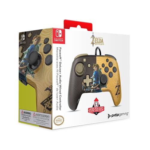 PDP REMATCH Enhanced Wired Nintendo Switch Pro Controller, Switch Lite/OLED Compatible (Zelda Breath of the Wild Gold/Black)