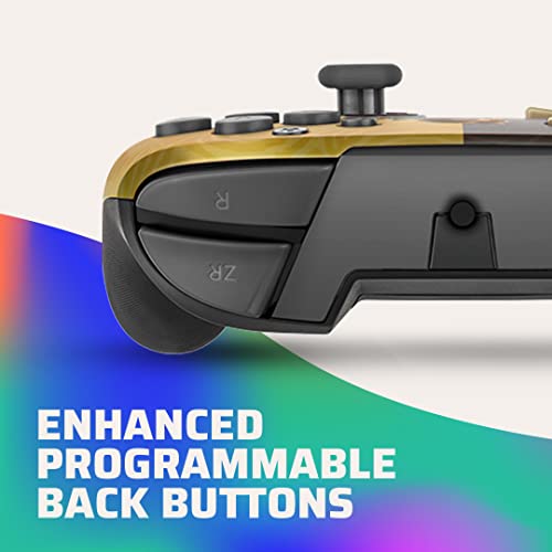 PDP REMATCH Enhanced Wired Nintendo Switch Pro Controller, Switch Lite/OLED Compatible (Zelda Breath of the Wild Gold/Black)