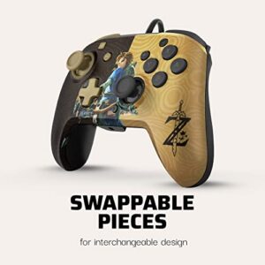 PDP REMATCH Enhanced Wired Nintendo Switch Pro Controller, Switch Lite/OLED Compatible (Zelda Breath of the Wild Gold/Black)