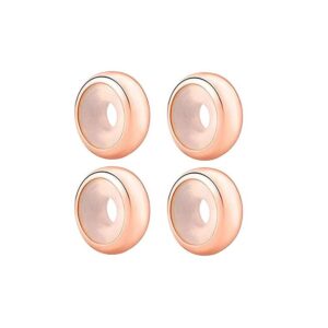 artcharm rose gold 4pcs rubber charm stopper spacer bead 925 sterling silver for charm bracelets