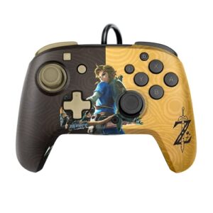 PDP REMATCH Enhanced Wired Nintendo Switch Pro Controller, Switch Lite/OLED Compatible (Zelda Breath of the Wild Gold/Black)