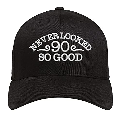 Embroidered dad Hats 90 Never Looked So Good Hat Funny Birthday Baseball Hats for Men Funny 90Th Birthday Baseball Cap Happy 80th Birthday Party Supplies Ideas and Decorations