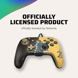 PDP REMATCH Enhanced Wired Nintendo Switch Pro Controller, Switch Lite/OLED Compatible (Zelda Breath of the Wild Gold/Black)