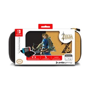 PDP Gaming Officially Licensed Switch Slim Deluxe Travel Case - Zelda Breath of the WIld - Semi-Hardshell - Console Stand - Protective PU Leather - Holds 14 Games - Works with Switch OLED & Lite