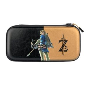 PDP Gaming Officially Licensed Switch Slim Deluxe Travel Case - Zelda Breath of the WIld - Semi-Hardshell - Console Stand - Protective PU Leather - Holds 14 Games - Works with Switch OLED & Lite