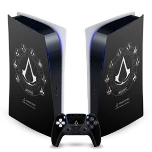 head case designs officially licensed assassin's creed crests legacy logo vinyl faceplate sticker gaming skin decal compatible with sony playstation 5 ps5 digital console and dualsense controller