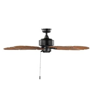 Hampton Bay Lillycrest II 52 in. Indoor/Outdoor Matte Black Wet Rated Ceiling Fan with 5 Weather Resistant QuickInstall Blades 32719