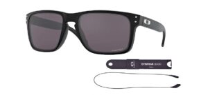 oakley oo9417 holbrook xl t 941722 59mm matte black/prizm grey square sunglasses for men + bundle accessory leash kit + bundle with designer iwear eyewear kit