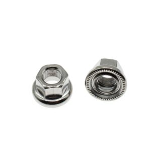 hajxzh bicycle axle nut 2pcs m10 7075 aluminum alloy serrated hexagon flange track hub nut bicycle accessories