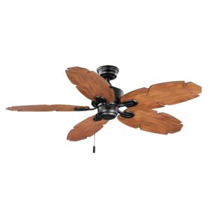 hampton bay lillycrest ii 52 in. indoor/outdoor matte black wet rated ceiling fan with 5 weather resistant quickinstall blades 32719