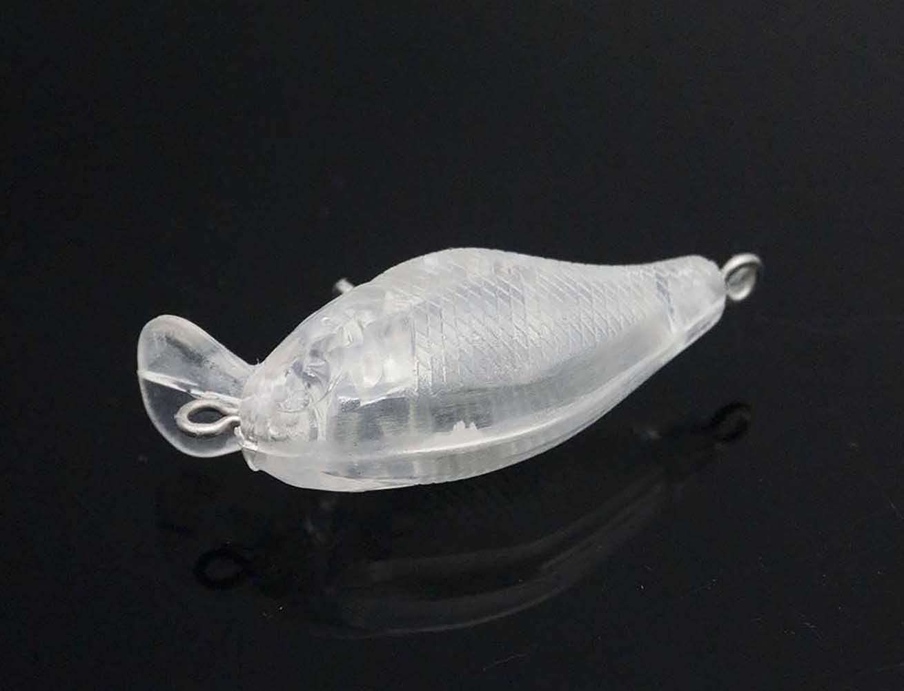 10PCS Unpainted 48mm 3.4g Lure with 4mm Free Fishing Eye Crankbait Baits Simulation Blank Body Clear Hard Baits Trout Salmon Minnow Lure Popper Lures Topwater Freshwater 413