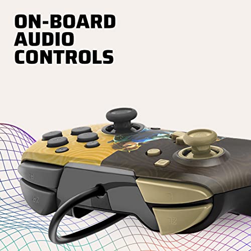 PDP REMATCH Enhanced Wired Nintendo Switch Pro Controller, Switch Lite/OLED Compatible (Zelda Breath of the Wild Gold/Black)