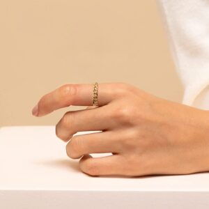 JINEAR 14k Gold Filled Chain Link Ring for Women Dainty Simple Stacking Band Rings Minimalist Jewelry Eternity Chain Ring Size 5 to 10