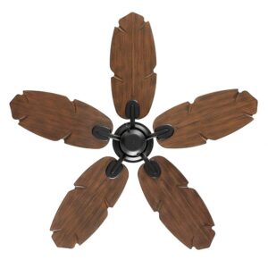 Hampton Bay Lillycrest II 52 in. Indoor/Outdoor Matte Black Wet Rated Ceiling Fan with 5 Weather Resistant QuickInstall Blades 32719