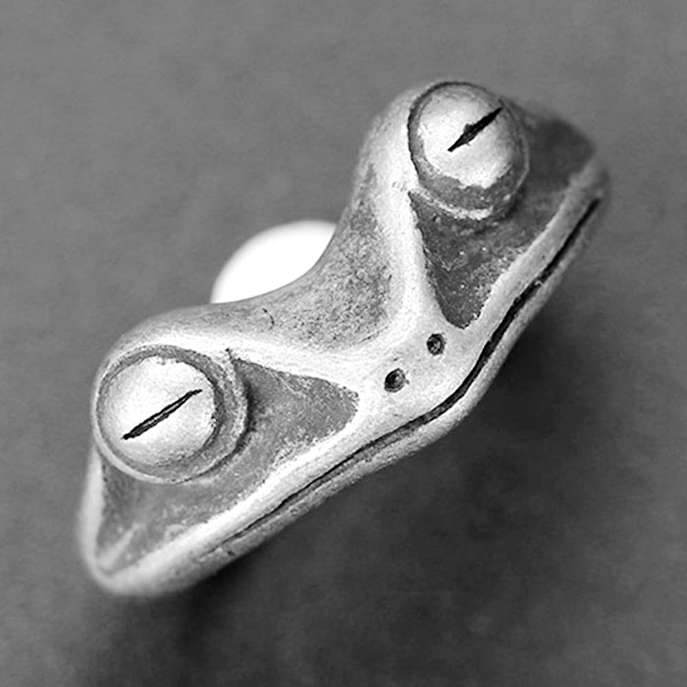 Jude Jewelers Retro Vintage Stainless Steel Cute Frog Style Cocktail Party Halloween Biker Ring (Grey, 12)