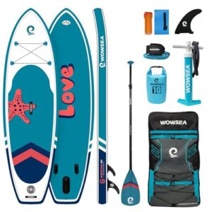 wowsea k1 inflatable stand up paddle board, touring and stable kids sup boards inflatable, enjoyable paddle board, nice choice for aquatic teaching and recreation