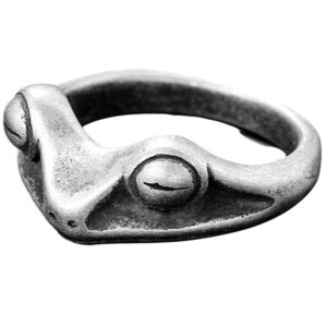 jude jewelers retro vintage stainless steel cute frog style cocktail party halloween biker ring (grey, 12)