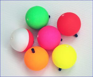 (lot of 5) - 3" round peg floats fishing rigging tackle mix colors - floats, bobbers for fishing terminal tackle by samuel robert store