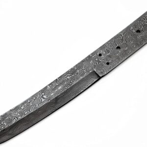 onlyhandmade Damascus Classic Tanto Hunting Blank Blade Knife Knives Japanese Samurai High Carbon Steel Custom Making, 9 inch Knife Making Supplies (Damascus)