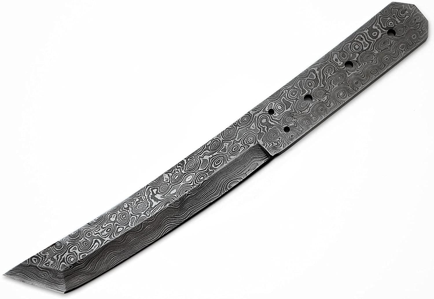 onlyhandmade Damascus Classic Tanto Hunting Blank Blade Knife Knives Japanese Samurai High Carbon Steel Custom Making, 9 inch Knife Making Supplies (Damascus)