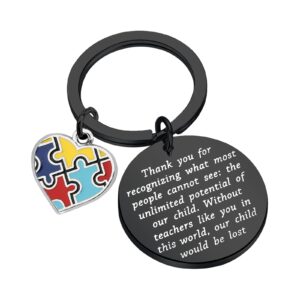 ensianth autism teacher keychain autism teacher gift autism jewelry gift autism teacher appreciation gift (autism teacher key black)