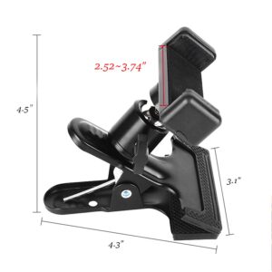 RockCheems Guitar Head Phone Holder Mount for Live Broadcast Teaching Video Recording Android and iPhone Compatible Guitar/Electric Guitar/Bass/Ukulele