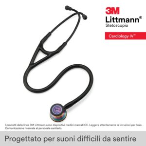 3M Littmann Cardiology IV Diagnostic Stethoscope, Rainbow-Finish Chest Piece, Black Tube, Stem and Headset, 27 Inch & Classic III Monitoring Stethoscope, Rainbow-Finish, Caribbean Blue Tube, 27 Inch