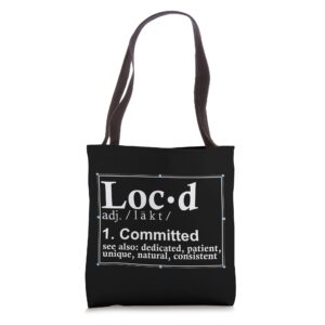 funny loc'd definition gift | dreadlocks black women girls tote bag