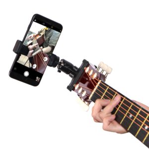 rockcheems guitar head phone holder mount for live broadcast teaching video recording android and iphone compatible guitar/electric guitar/bass/ukulele