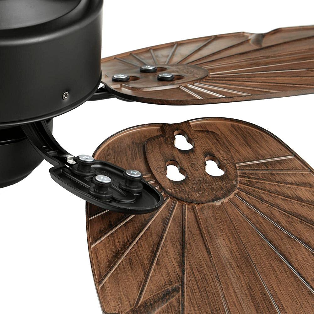 Hampton Bay Lillycrest II 52 in. Indoor/Outdoor Matte Black Wet Rated Ceiling Fan with 5 Weather Resistant QuickInstall Blades 32719