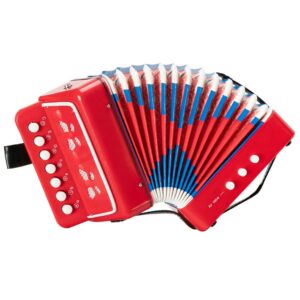 10 keys button accordion for kids ,mini accordian musical instrument for early childhood development ,gift for family, beginners red