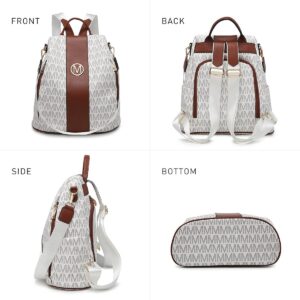 MKP COLLECTION Women Fashion Backpack Purse Multi Pockets Anti-Theft Rucksack Travel Shoulder Bag Handbag Set 2pcs