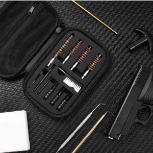 UrbanX Universal Handgun Cleaning kit for Colt Model 1903 Pocket Hammerless .32 ACP Pistol Cleaning Kit Bronze Bore Brush and Plastic Jags Tips with Zippered Compact Case