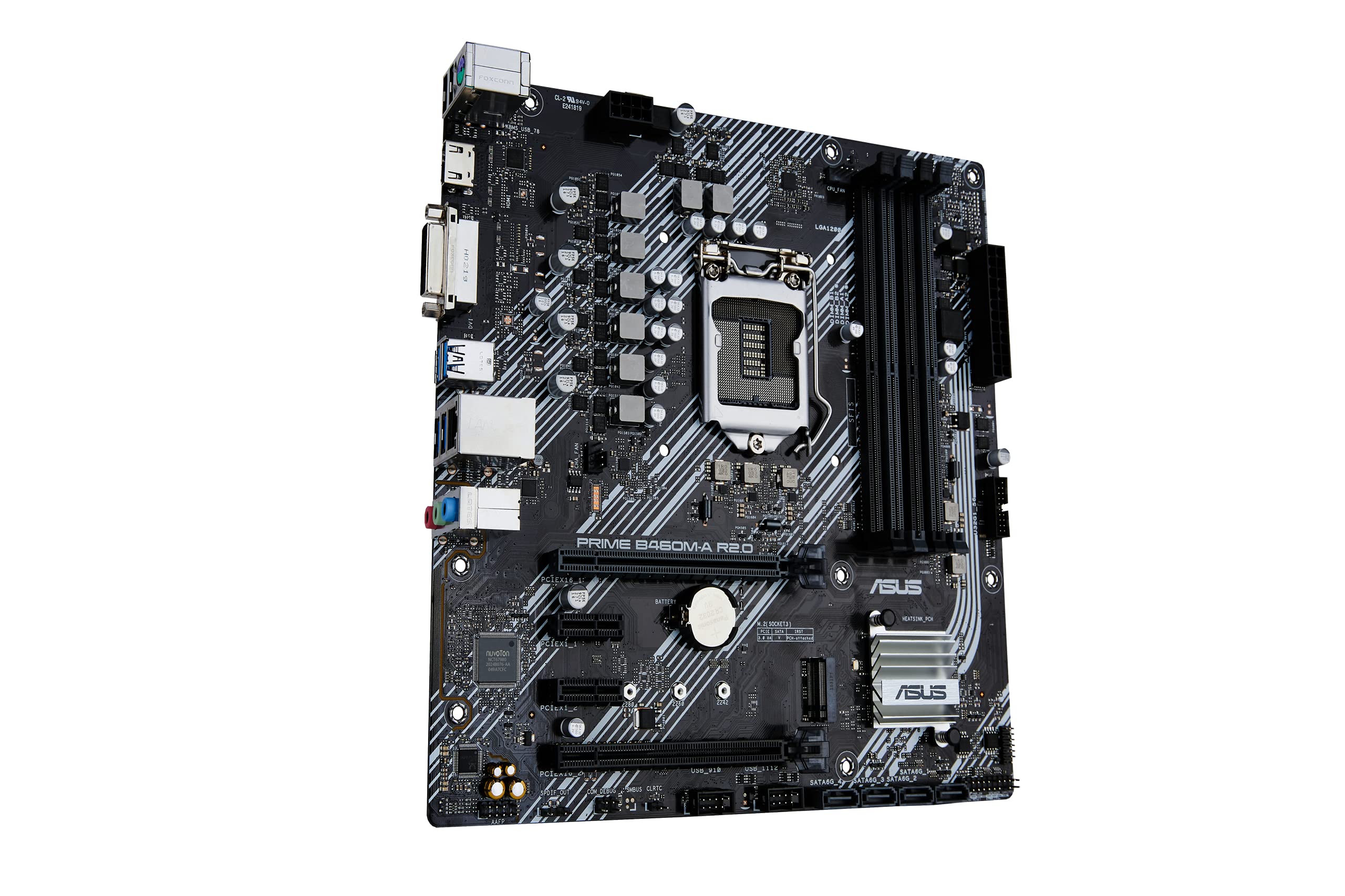 ASUS Prime B460M-A R2.0 Intel® H470 (LGA 1200) for Intel 11th gen & 10th Gen CPUs, 8 power stages, Intel® 1 Gb Ethernet, HDMI, DVI, M.2 slot, 4*SATA 6Gb/s, front USB 3.2 Gen 1, mATX motherboard