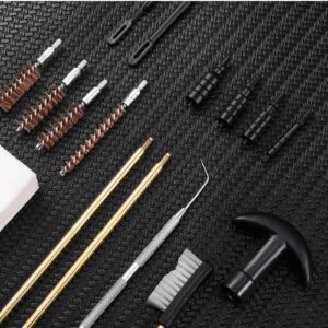 UrbanX Universal Handgun Cleaning kit for .22Cal,.357Cal,.38 Cal,9mm,.45 Caliber Pistol Cleaning Gun Maintenance System Kit Bronze Bore Brush and Jags Tips with Organized Zippered Compact Case