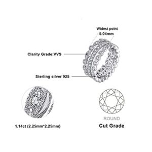 3 CT Round Shape White Cubic Zirconia Womens Trio Wedding Engagement Ring Set in 14K White Gold Plated 925 Sterling Silver (3 Cttw) Ring Size - 5