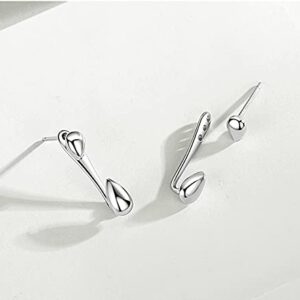 SLUYNZ 925 Sterling Silver Jacket Earrings Studs for Women Teens Droplet Front Back Earrings (A-Silver)