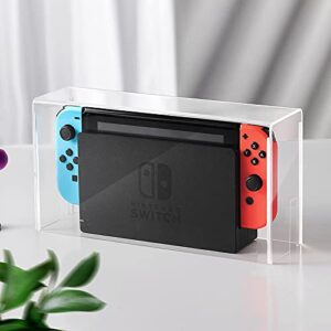 manwu clear protective case dust display box cover for new nintendo switch model (only cover),acrylic clear casing compatible with switch oled