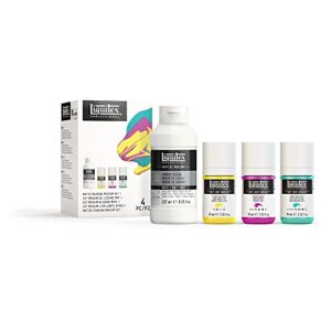 liquitex professional matte pouring medium set, includes 3 x 2-oz soft body acrylic paint bottles