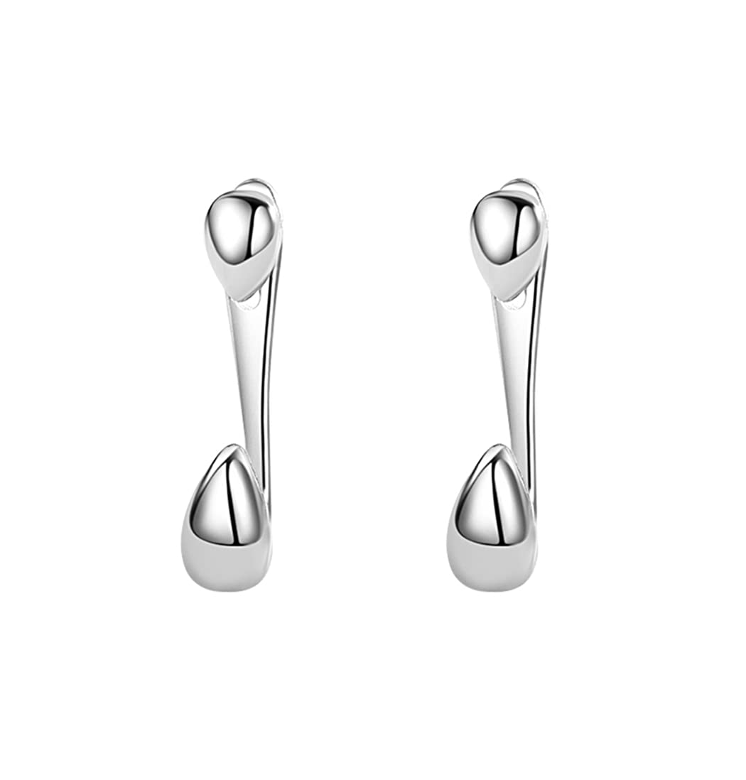 SLUYNZ 925 Sterling Silver Jacket Earrings Studs for Women Teens Droplet Front Back Earrings (A-Silver)