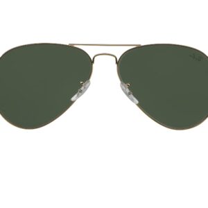 Ray-Ban RB3025 Metal Aviator Sunglasses + Vision Group Accessories Bundle,unisex-adult (Arista/Crystal Green, 58)