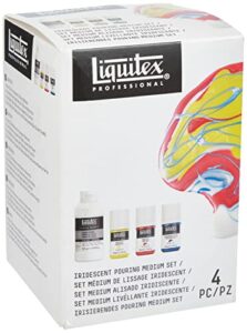 liquitex professional iridescent pouring medium set, includes 3 x 2-oz soft body acrylic paint bottles