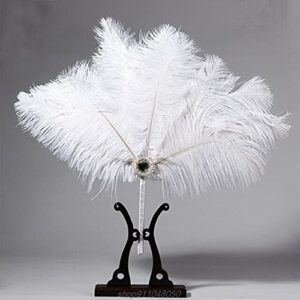 feather fan peacock bridal bouquet ostrich marabou handheld crystal flapper accessories for dance a02 21